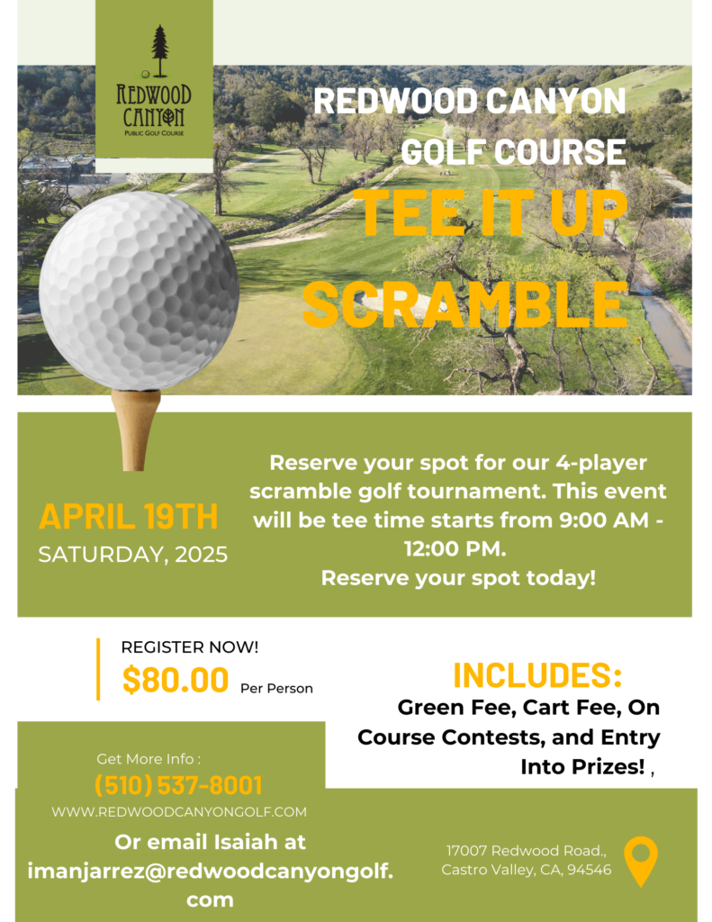 Tee it Up Scramble – Redwood Canyon Public Golf Course